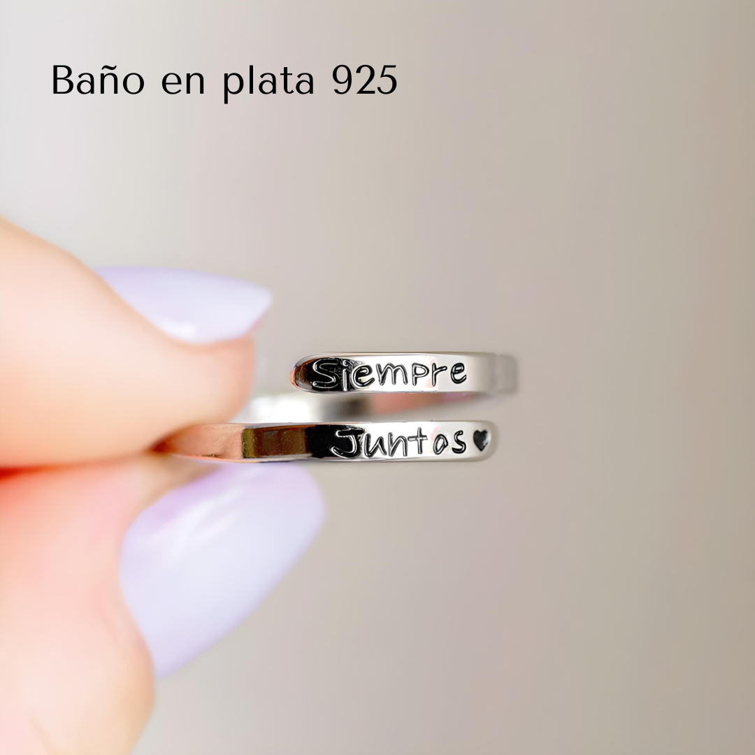 SIEMPRE JUNTOS Pack 2 anillos + Tarjeta personalizada